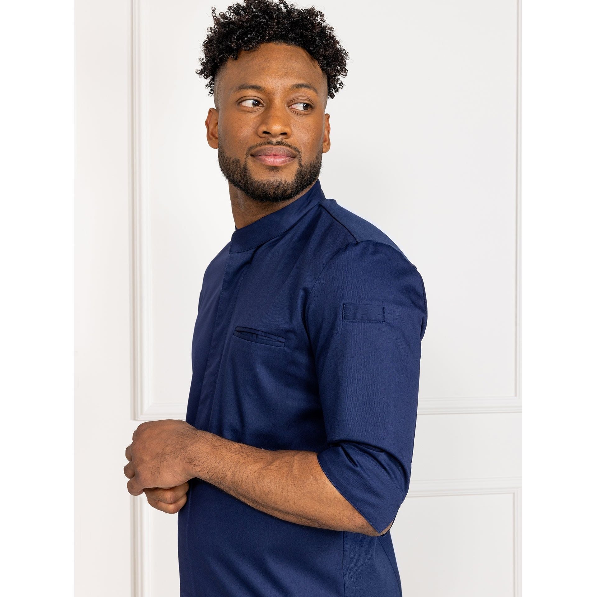 Fabian Patriot Blue Men’s Chef Jacket | Slim Fit | Le Nouveau Chef ...