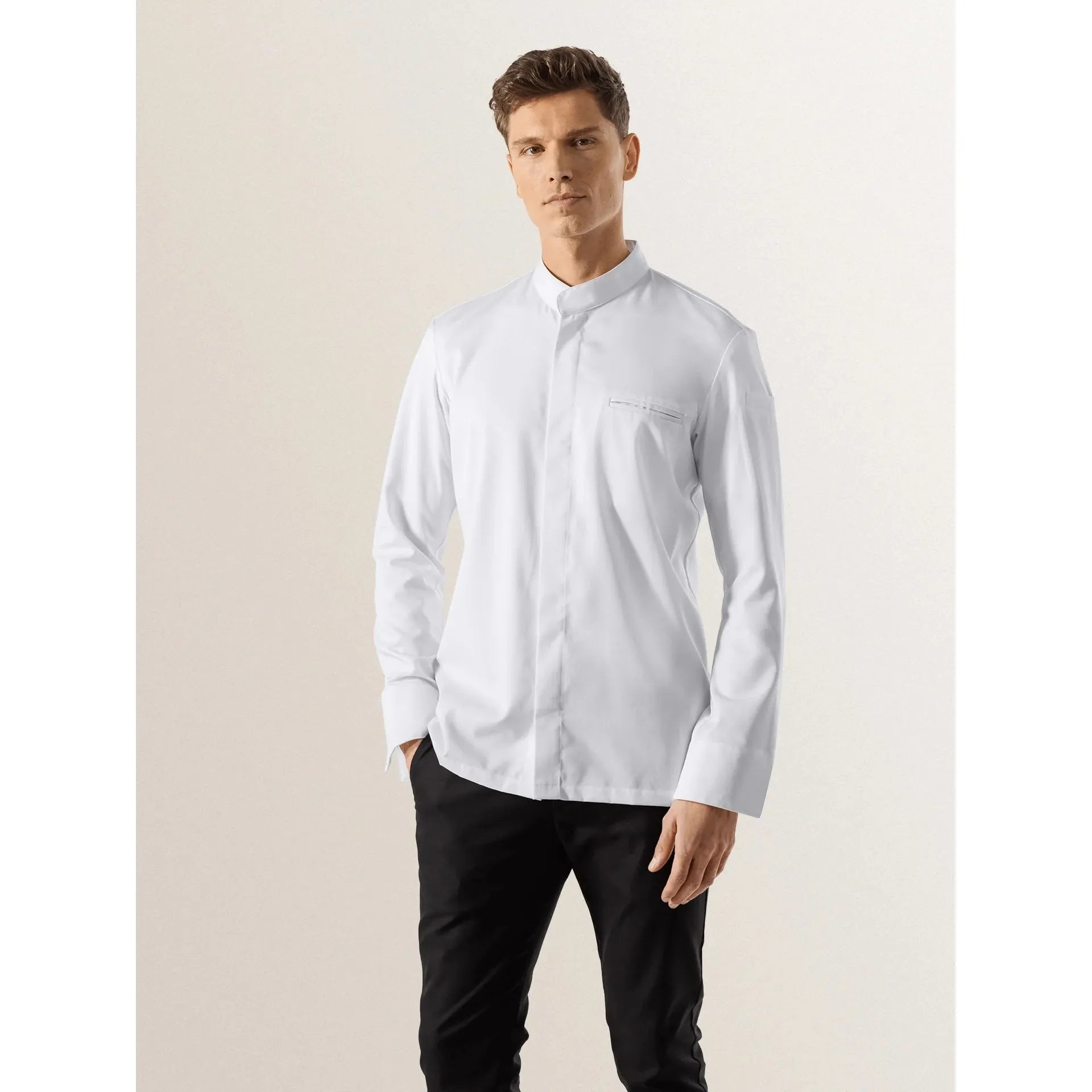 Alain White Men’s Chef Coat | Breathable & Modern – UNITED UNIFORMS GLOBAL